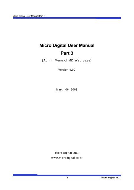 Micro Digital User Manual Part 3