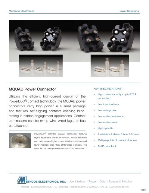 MQuad Connector Data Sheet