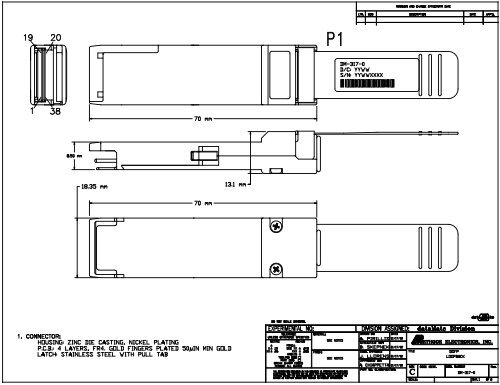 QSFP+ Loopback Engineering Drawing