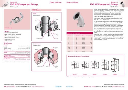 ISO KF Flanges and fittings ISO KF Flanges and fittings
