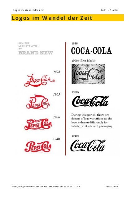 Logos im Wandel der Zeit - Werbedesign