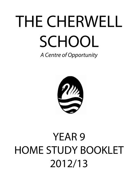 YEAR 9 HOME STUDY BOOKLET 2012/13 - Cherwell School