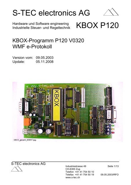 KBOX_P120_Softwarebeschreibung_d.pdf - S-TEC electronics AG
