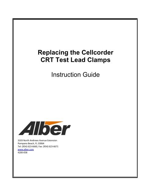 Replacing the Cellcorder CRT Test Lead Clamps Instruction ... - Alber