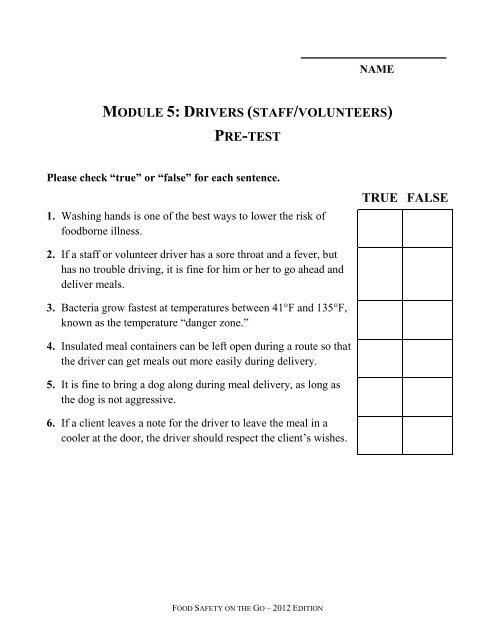 Module 5 Pre-Test and Post-Test