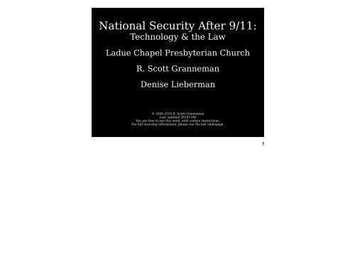 National Security (slides with notes) - Scott Granneman