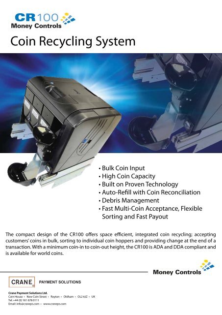 Coin Recycling System - Moneytech