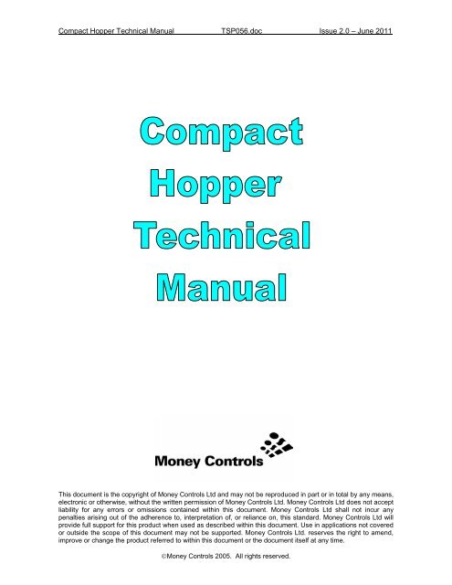 Compact Hopper Technical Manual TSP056.doc Issue ... - Moneytech