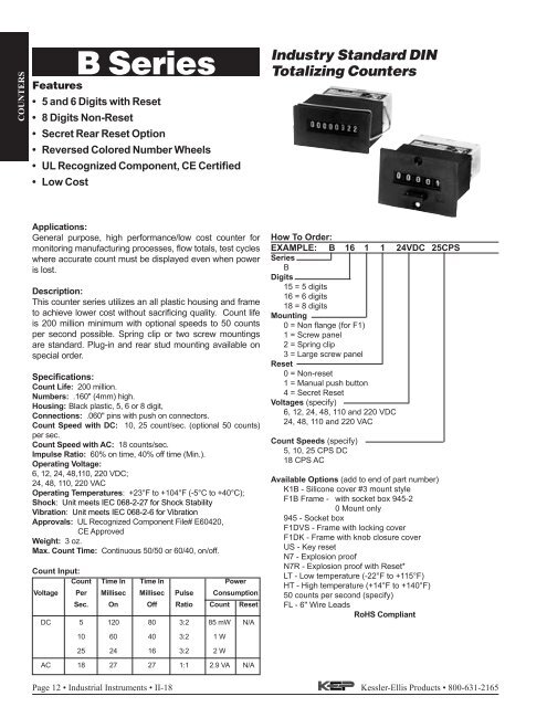 B Series Counter - KEP Sales