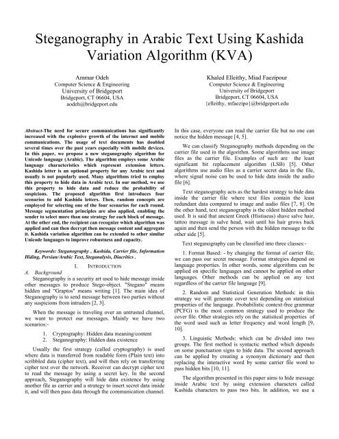 Steganography in Arabic Text Using Kashida ... - ResearchGate
