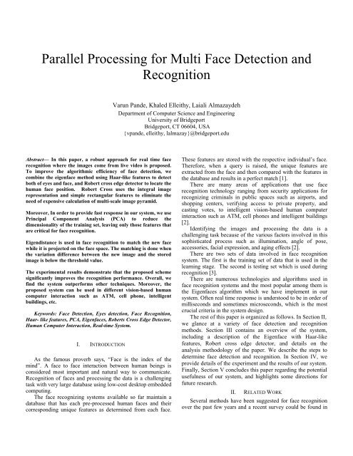 Parallel Processing For Multi Face Detection And Researchgate