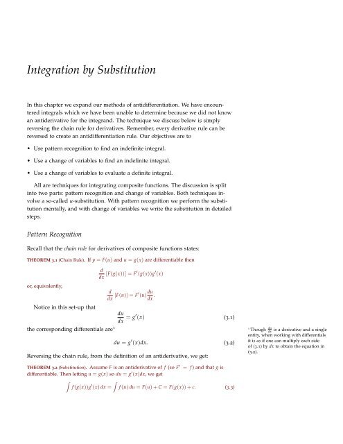 Class Notes for Days 9 and 10 on u-substitution