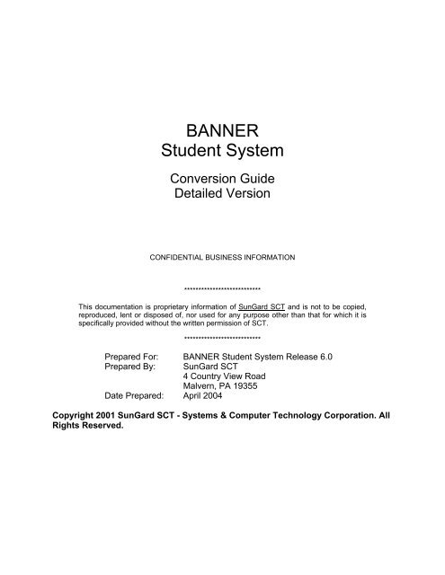 BANNER Student System