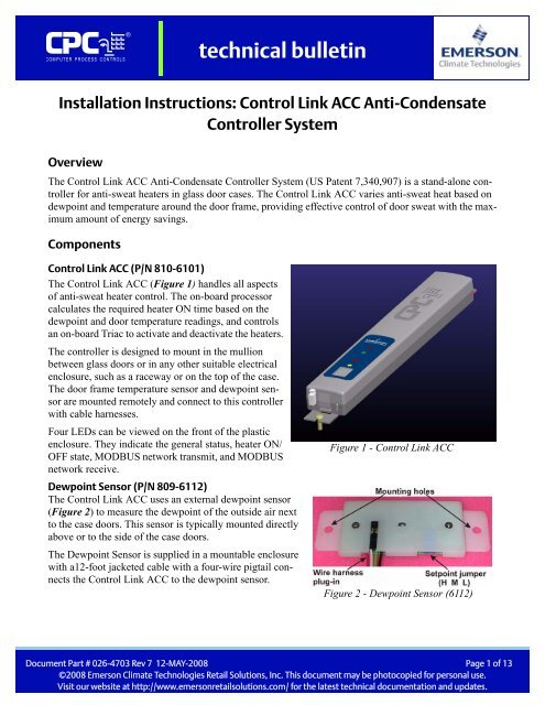 Control Link ACC Anti-Condensate Controller System - icemeister.net