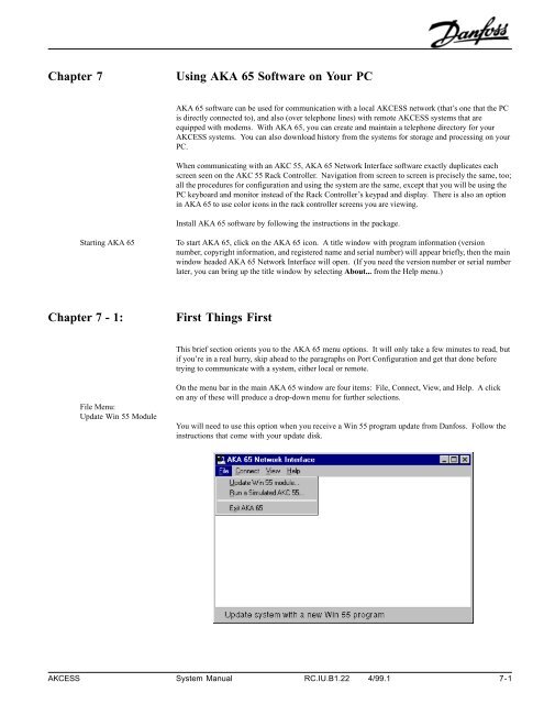 Chapter 7 Using AKA 65 Software on Your PC ... - icemeister.net