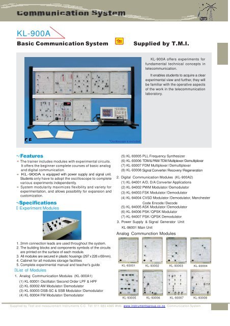 KL-900A - Test and Measurement Instruments CC