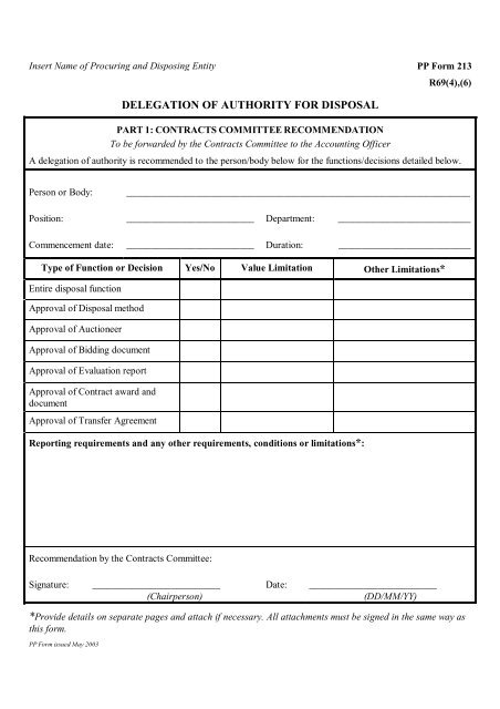 PP Form 213 - Ministry of Public Service