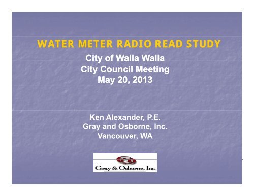 WATER METER RADIO READ STUDY