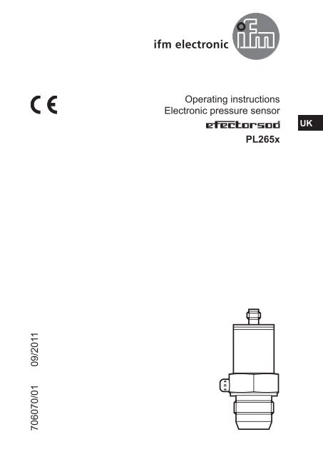Operating instructions Electronic pressure sensor ... - IFM Electronic