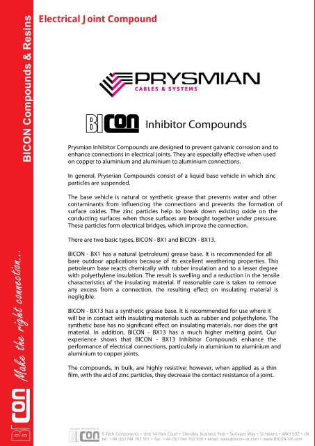 Electrical Joint Compound - E-Tech Components