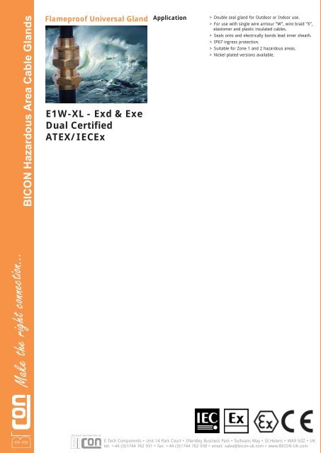 Exd & Exe Dual Certified ATEX/IECEx 472SW Series - E-Tech ...