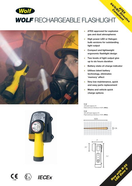 WOLF RECHARGEABLE TORCH (USA) - Safety Lamp of Houston Inc.