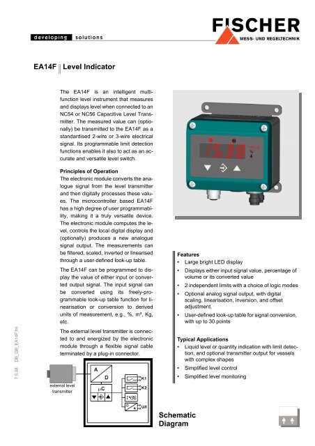 EA14F Level Indicator Schematic Diagram - FISCHER Mess