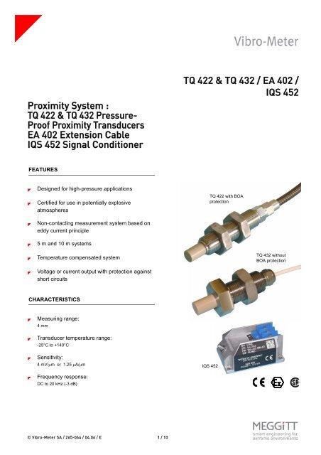 TQ 422 & TQ 432 / EA 402 / IQS 452 Proximity System