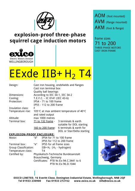 Explosion-proof Motors - full catalogue - Rotor UK
