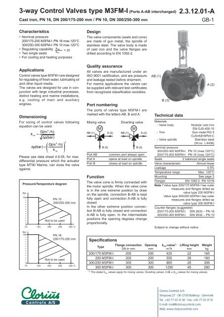 2.3.12.01-A 3-way Control Valves type M3FM-I ... - Clorius Controls