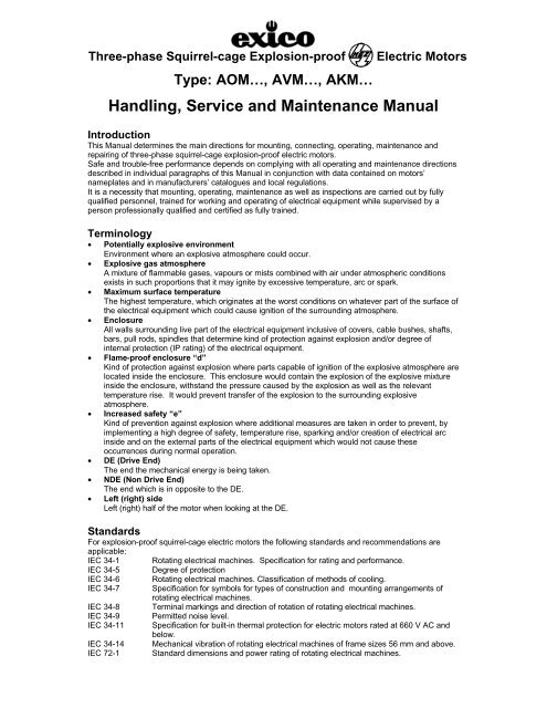 Instruction Manual for EExde Motors - Rotor UK