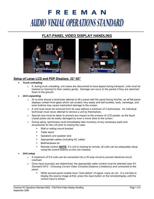 Flat-Panel Video Display Handling.pdf - IATSE Local 122