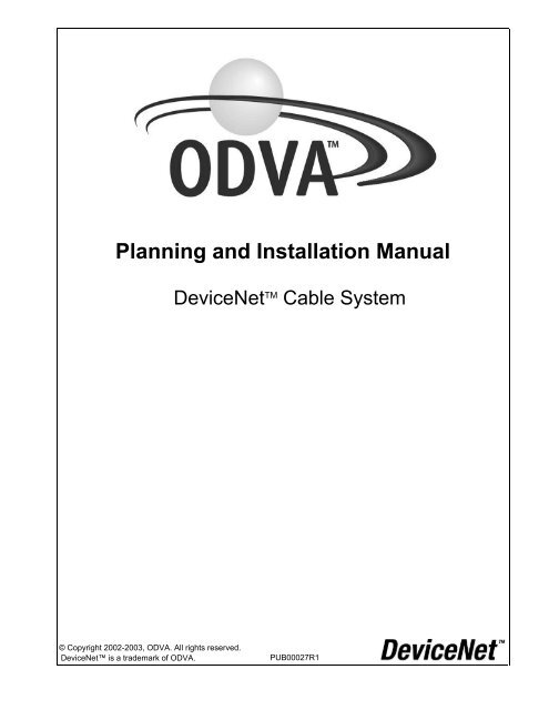 DeviceNet Cable System - ODVA