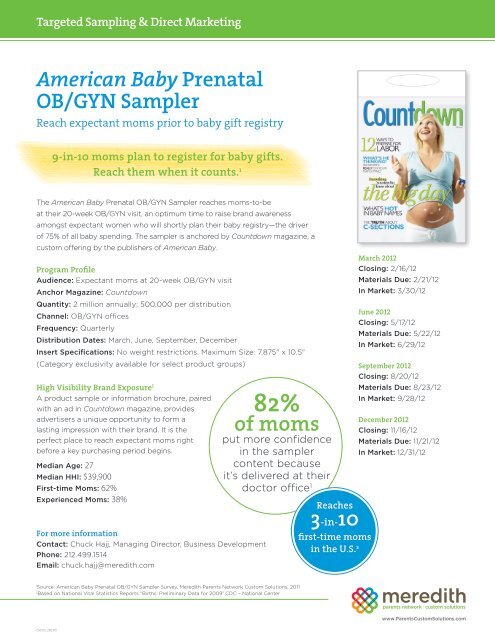 American Baby Prenatal OB/GYN Sampler of moms - The Parents ...