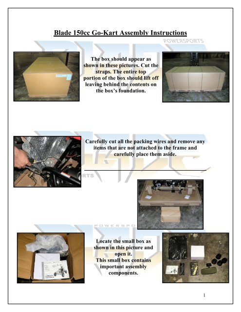 Sahara 150cc Go-Kart Assembly Instructions - Family Go Karts
