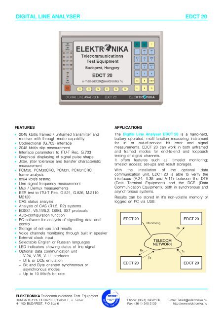 Data sheet (pdf file) - Elektronika