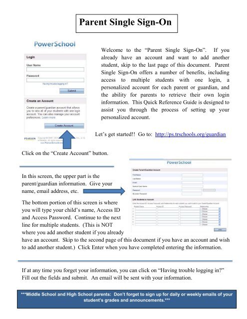 Parent Single Sign-On
