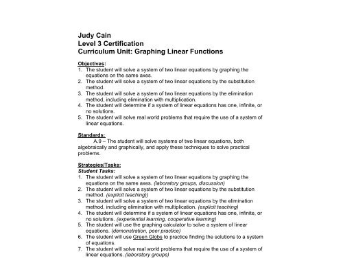 Solving Linear Equations By Graphing Lesson Plan - Tessshebaylo