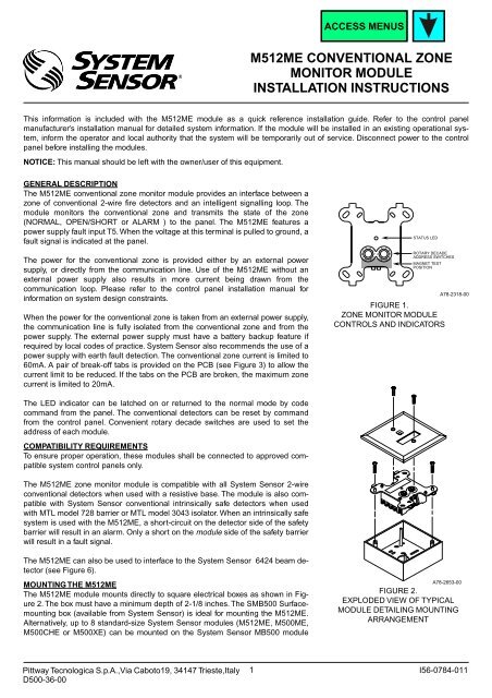 m512me conventional zone monitor module installation ... - Cerber.pro