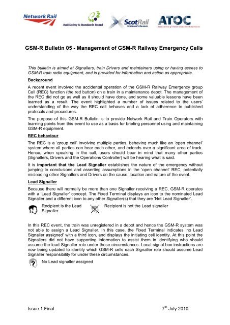 GSM-R Bulletin 05 - Management of GSM-R Railway ... - GSMR Online