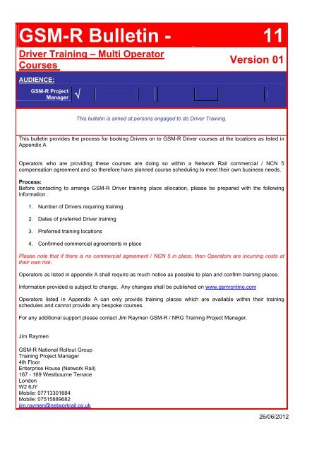 GSM-R Bulletin 01 - GSMR Online