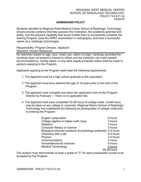 722.8.21.04 Admission - Regional West Medical Center