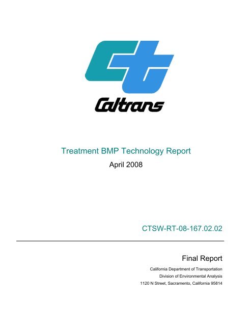 CalTrans Treatment BMP Report - Pima County Flood Control District