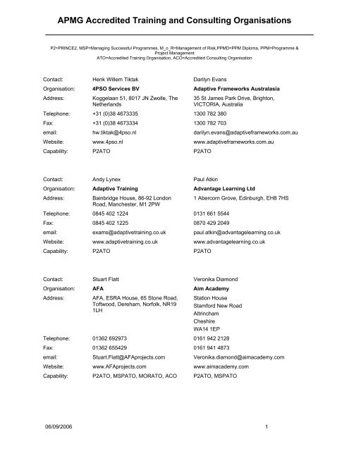 APMG Accredited Training and Consulting Organisations - RuleWorks