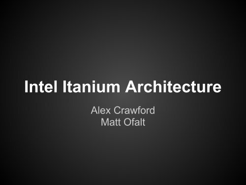 Intel Itanium Architecture 7100