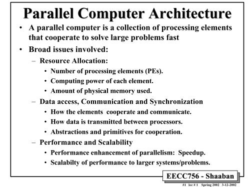 Parallel Computer Architecture