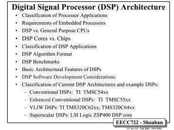 Modern DSP Processors: Architectures and Trends