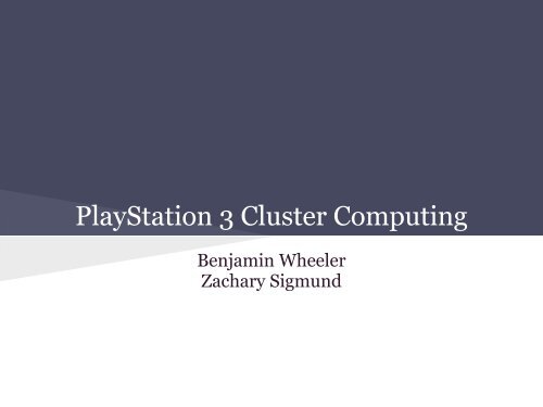 PlayStation 3 Computer Clusters