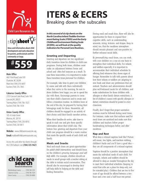 ITERS & ECERS - Child Care Resources