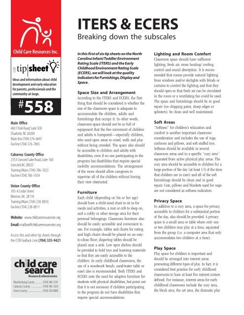 ITERS & ECERS - Child Care Resources